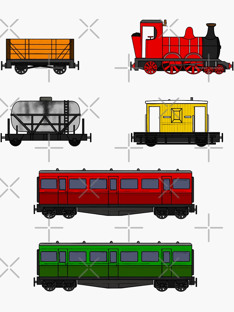 "Steam Train Magnet Sticker Pack Pattern (Red Loco)" Sticker for Sale ...
