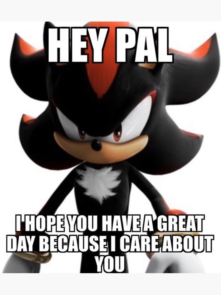 "Shadow the Hedgehog Hey Pal Meme" Sticker for Sale by neogirl | Redbubble