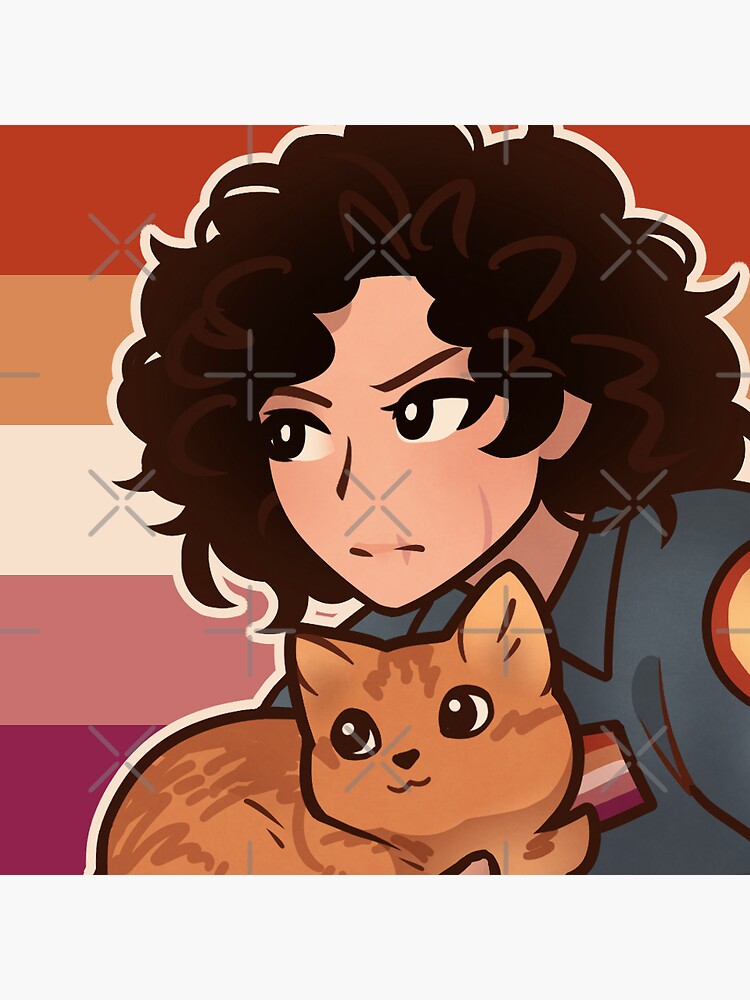 "Ellen Ripley and Jonesy" Sticker for Sale by moonbvg | Redbubble