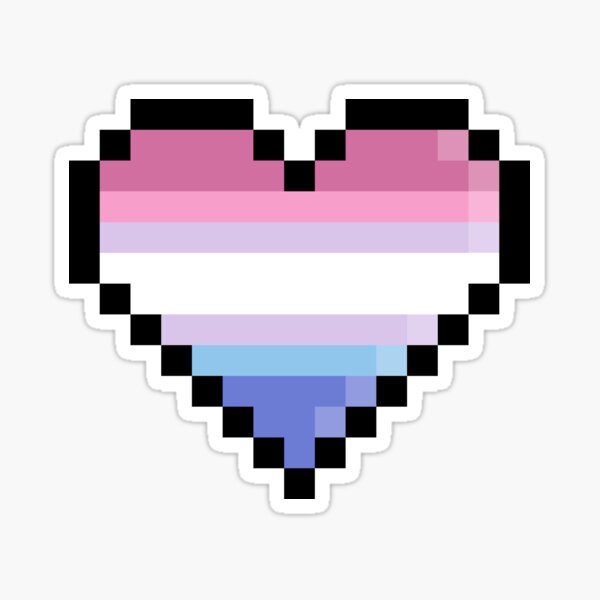 "Bigender pride flag pixel heart" Sticker for Sale by muwella | Redbubble