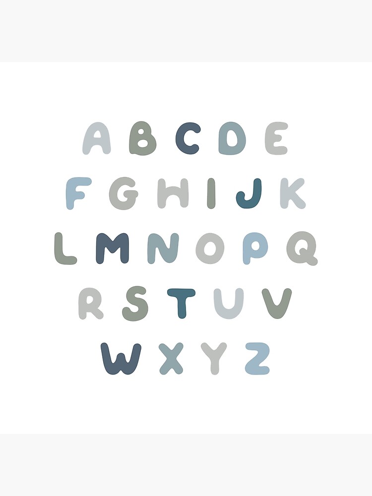 "Chunky ABC | Ocean Blue | Modern Minimalist English Alphabet" Poster ...