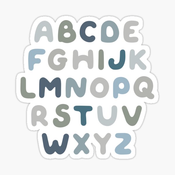 "Chunky ABC | Ocean Blue | Modern Minimalist English Alphabet" Sticker ...