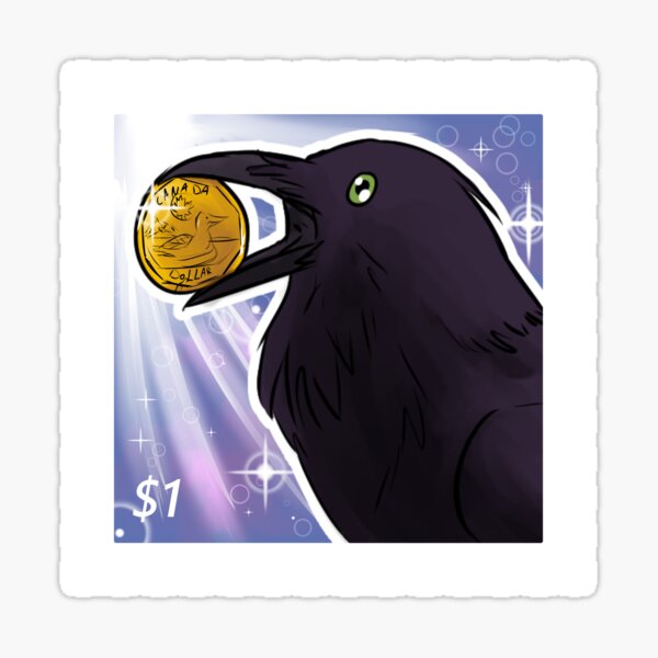 "Raven - Shiny coin" Sticker for Sale by Goldarcanine | Redbubble