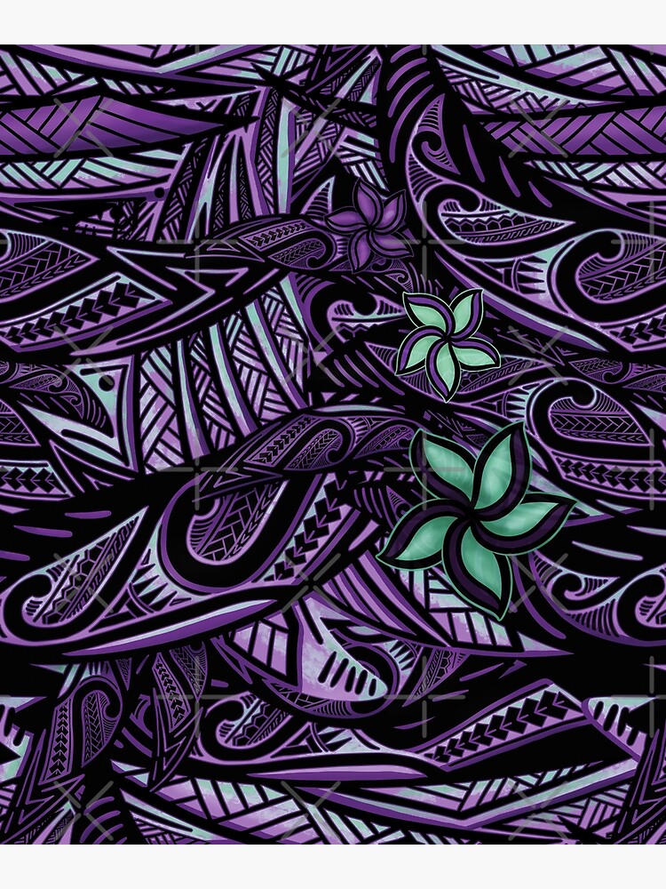 "Purple Paradise Hawaiian - Samoan - Polynesian Tribal 1506" Poster for ...