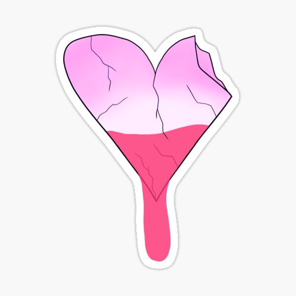 "Bleeding Glass Heart" Sticker by AquaticGoblin | Redbubble