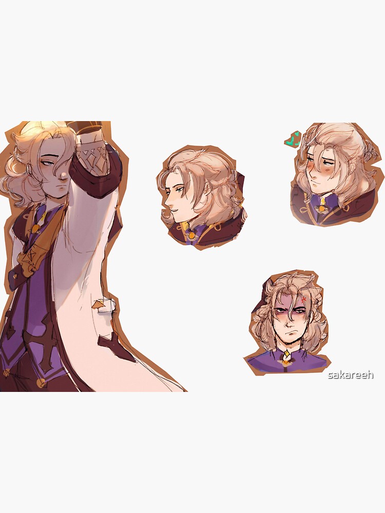 "Albedo Genshin Impact Stickers " Sticker for Sale by sakareeh | Redbubble