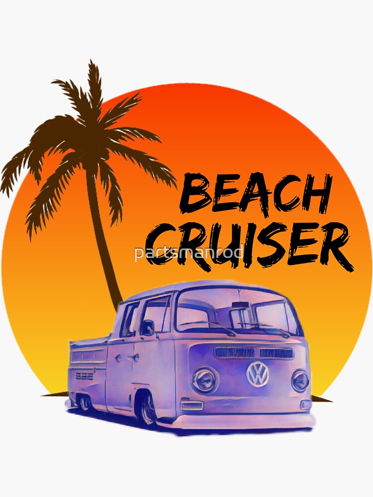 "Beach cruiser" Sticker for Sale by partsmanrod | Redbubble