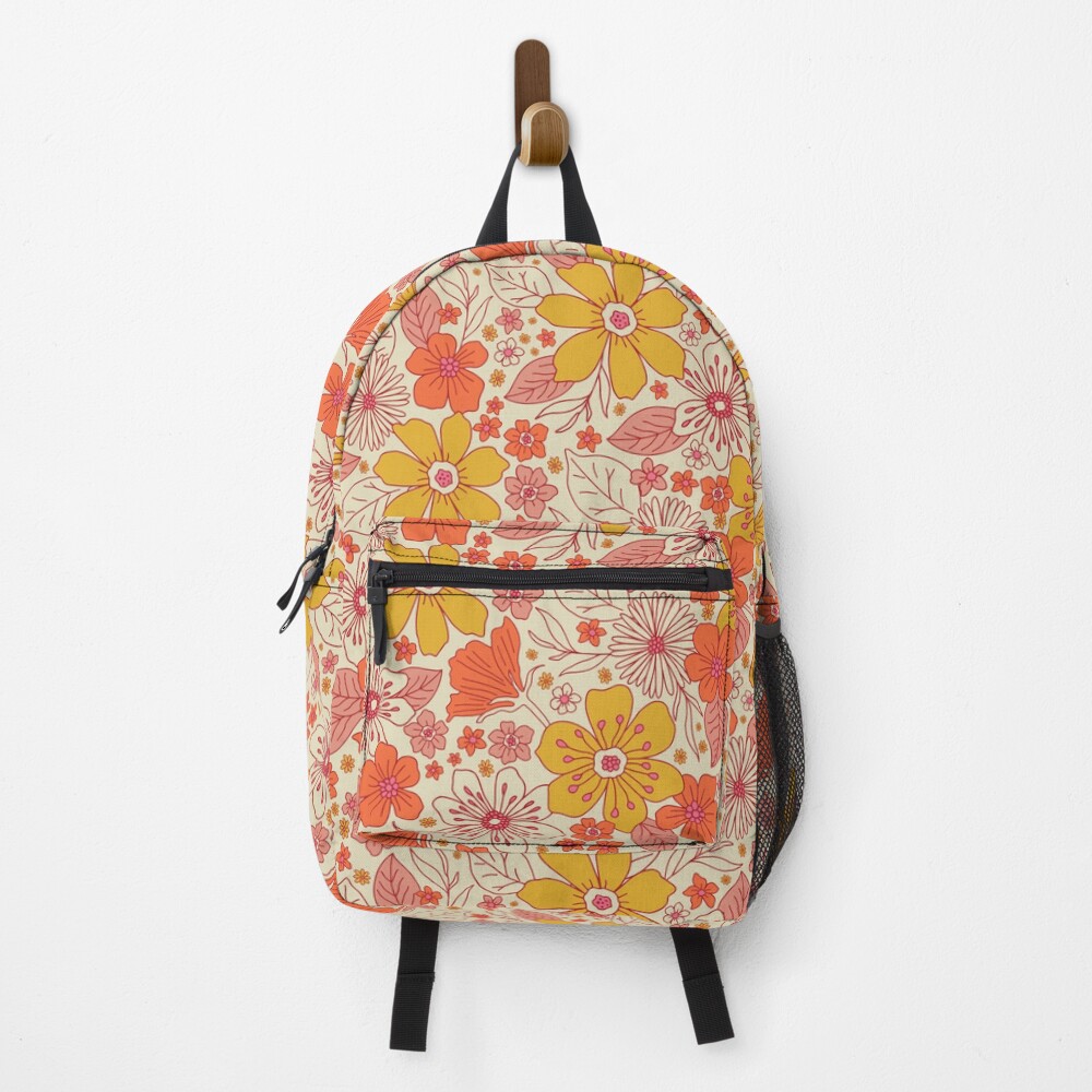 Retro 1960s Mod Floral | Backpack sold by Oralia | SKU 48832106 | 65% ...