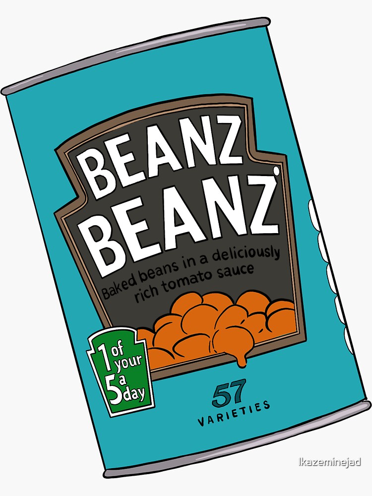 "beanz can" Sticker by lkazeminejad | Redbubble