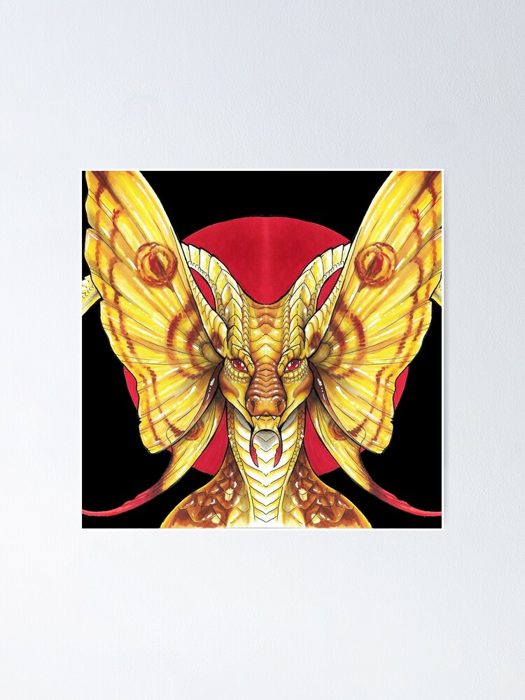 "Moon Moth Dragon" Poster for Sale by Bazzyli-Arts | Redbubble