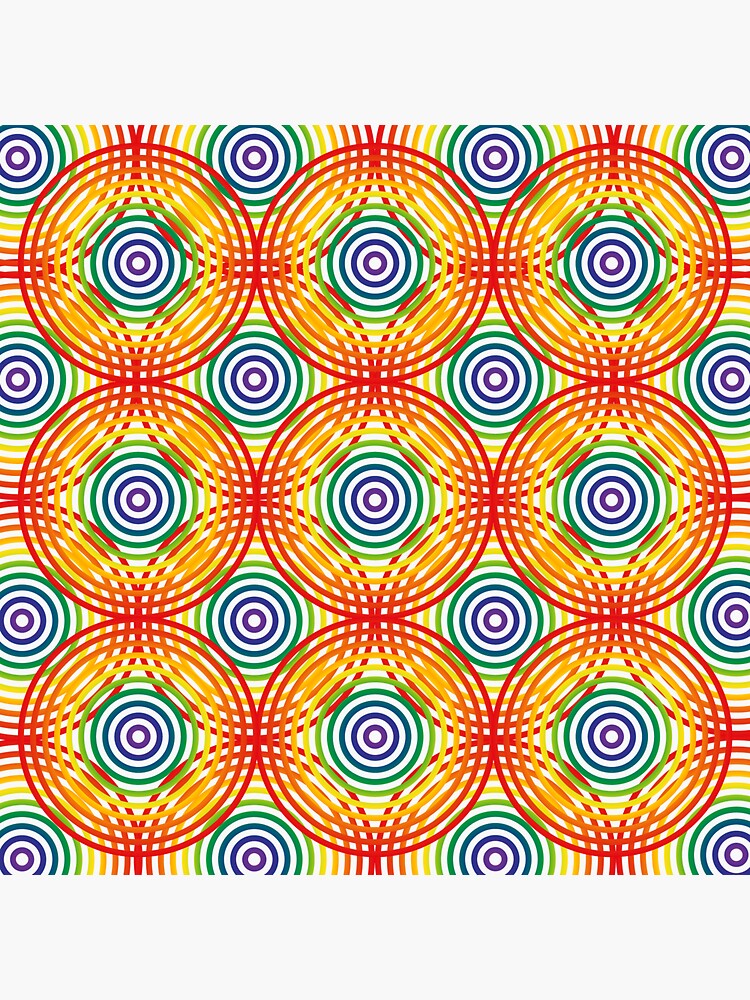 "Rainbow Concentric Circles " Sticker for Sale by Texterns | Redbubble