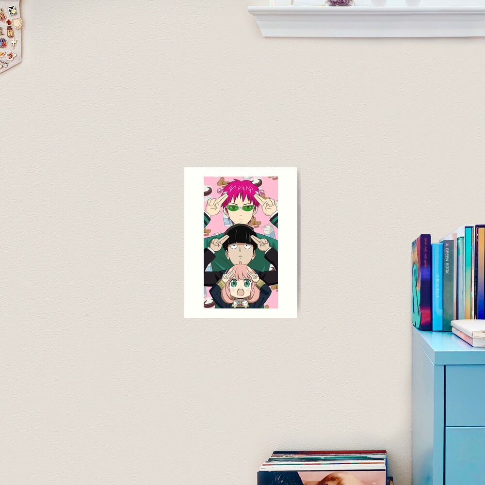 "Anya Forger Saiki K Mob Psycho Psychic Trio" Art Print by ...