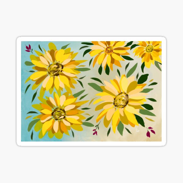 "Sunflowers Artwork by Annalisa Amato" Sticker for Sale by ...