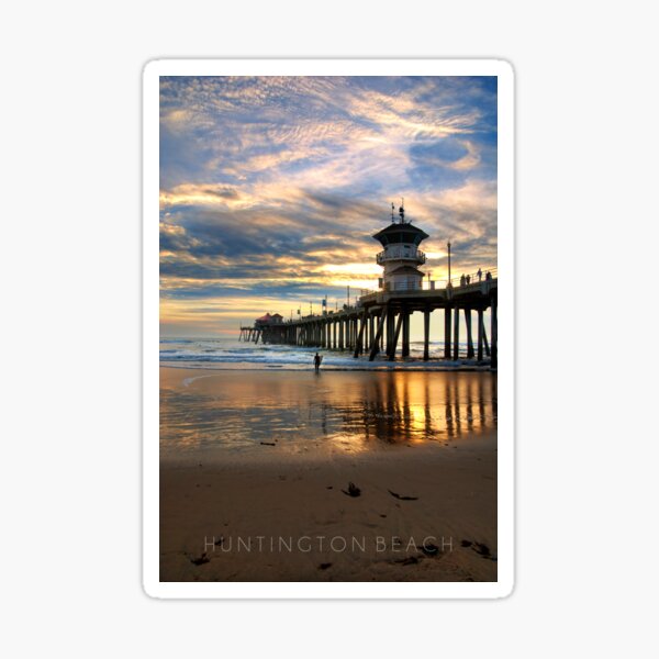 "Huntington Beach Pier" Sticker for Sale by DianaG | Redbubble