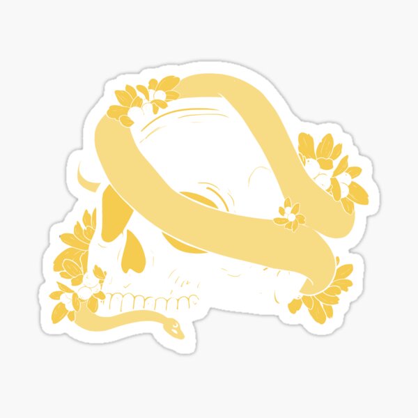 "Pocket Witch Skull [Snake & Mistletoe Gradient yellow] " Sticker for ...