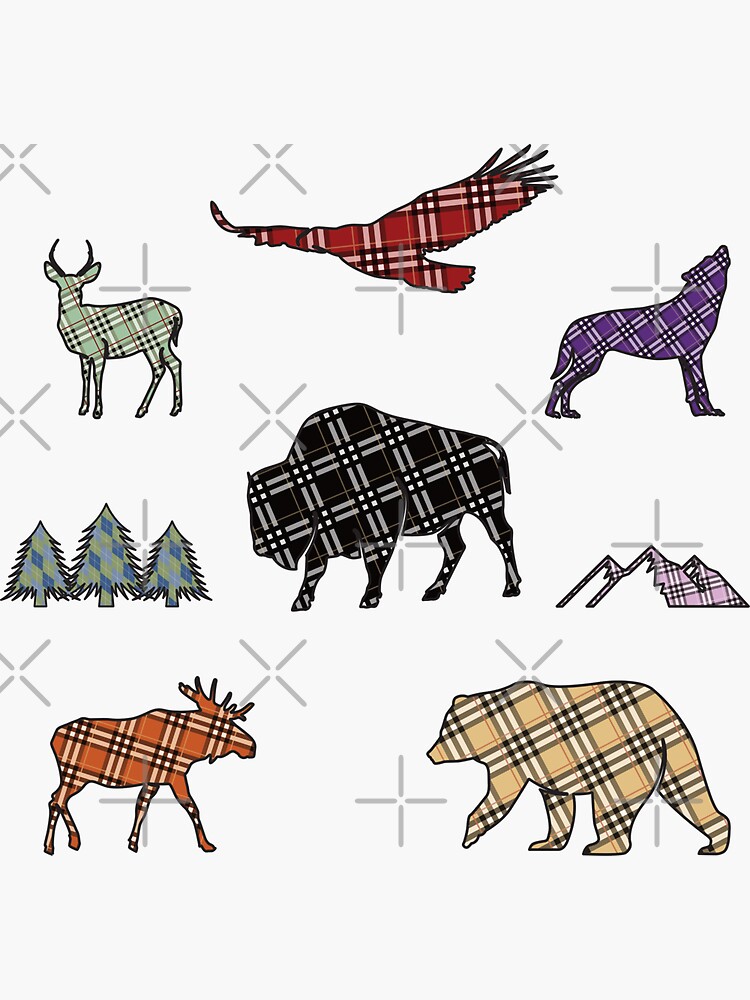 "Plaidimals-Plaid Animals Sticker Pack" Sticker for Sale by 69Designs ...