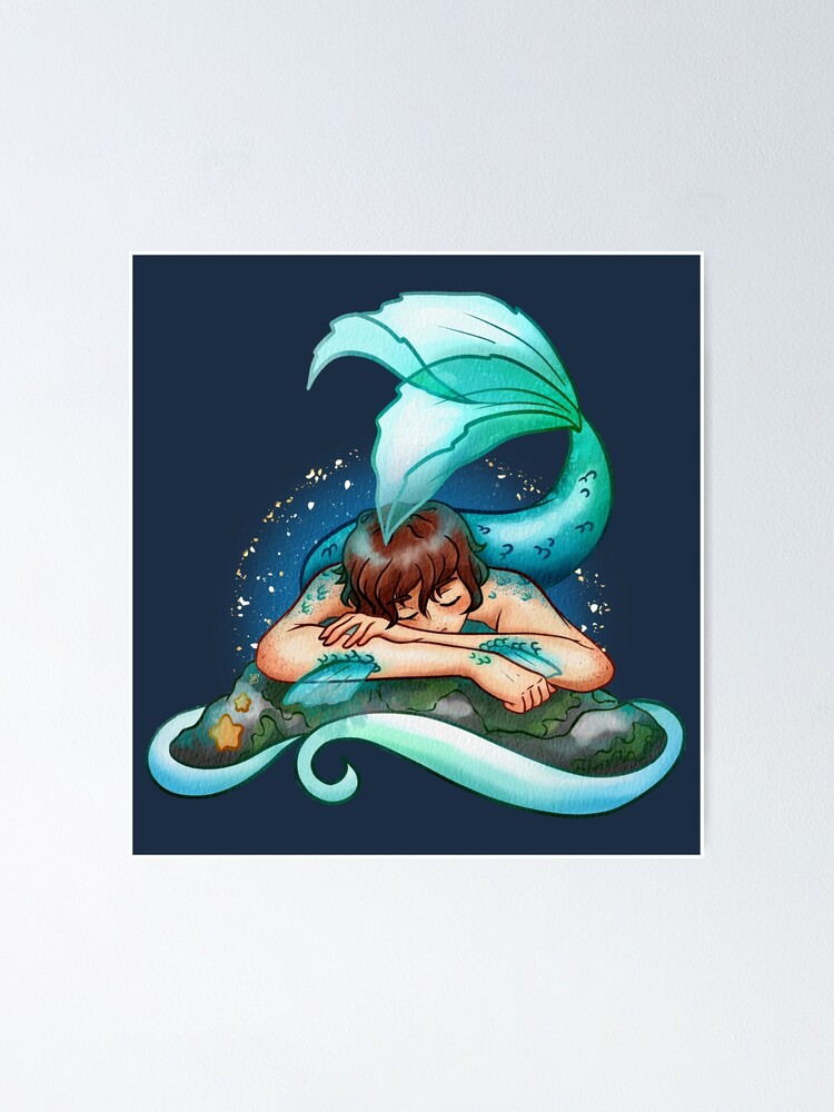 "Mermay 2022 - Serene Watercolor Merman" Poster by heysoleilart | Redbubble