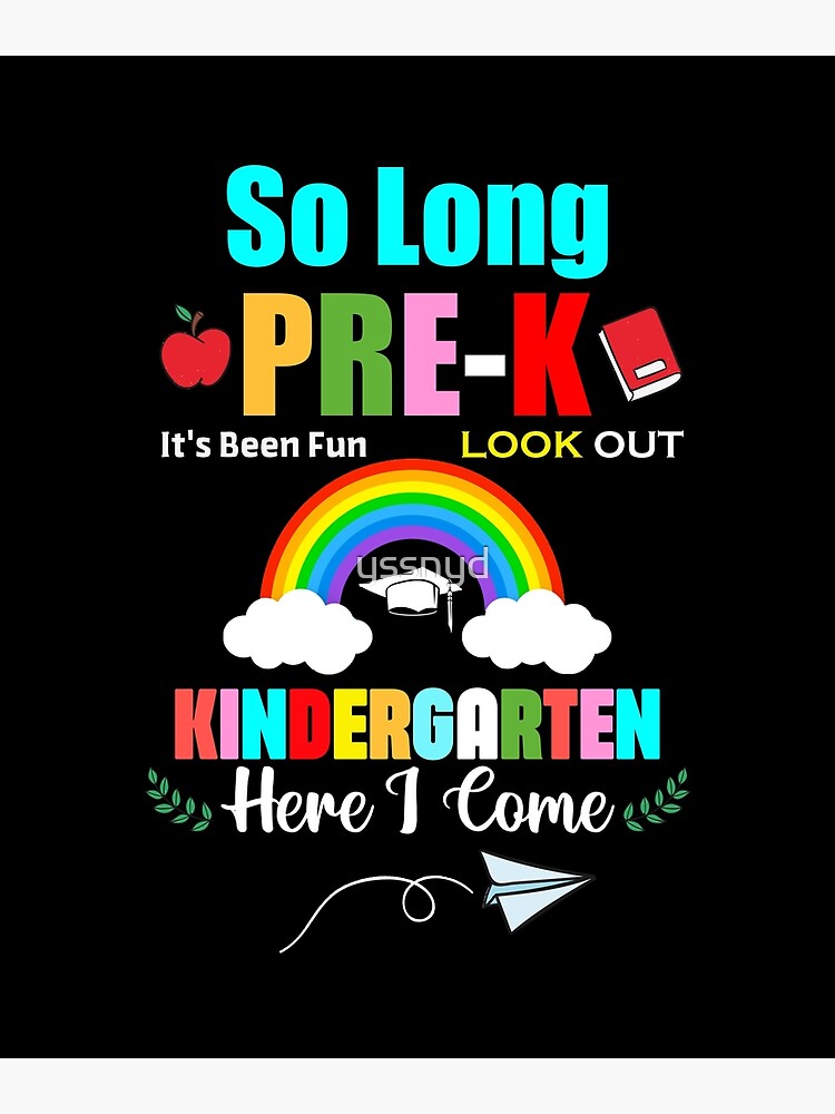 "So Long Pre K Kindergarten Rainbow, Pre-k graduation Gift Kids 2022 ...