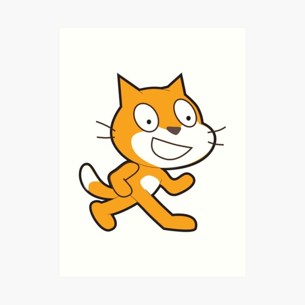 "scratch cat logo" Art Print for Sale by yourgeekside | Redbubble