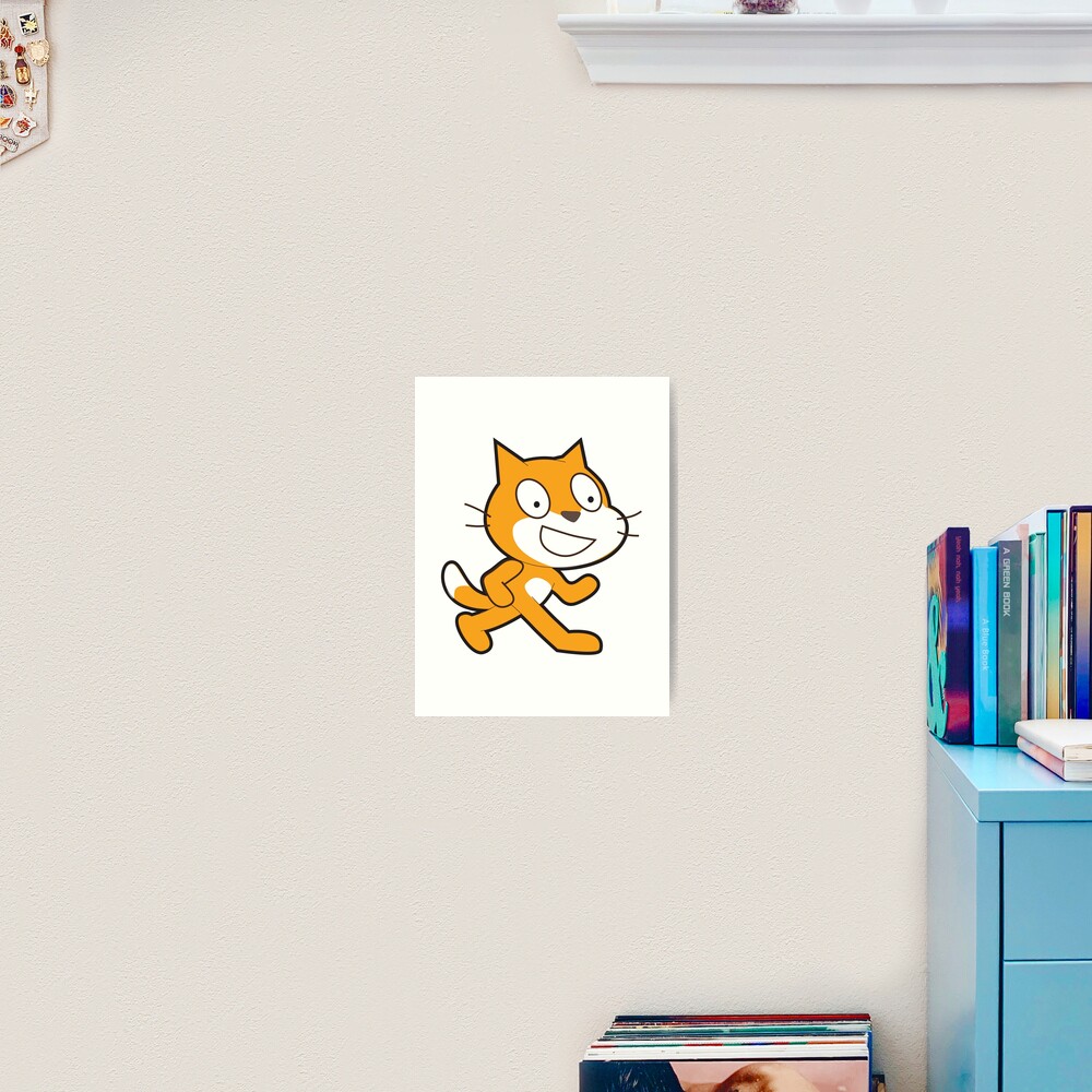 "scratch cat logo" Art Print for Sale by yourgeekside | Redbubble