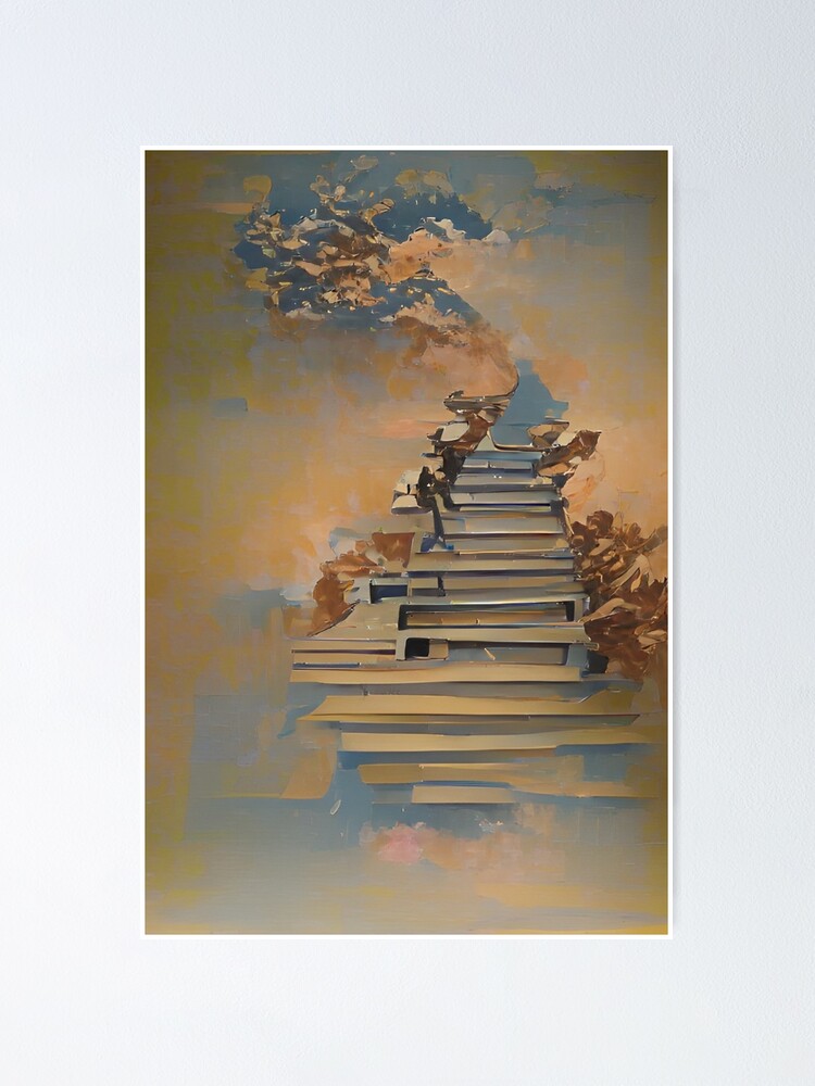 "Infinity stairs to clouds above " Poster for Sale by TAGTrades | Redbubble