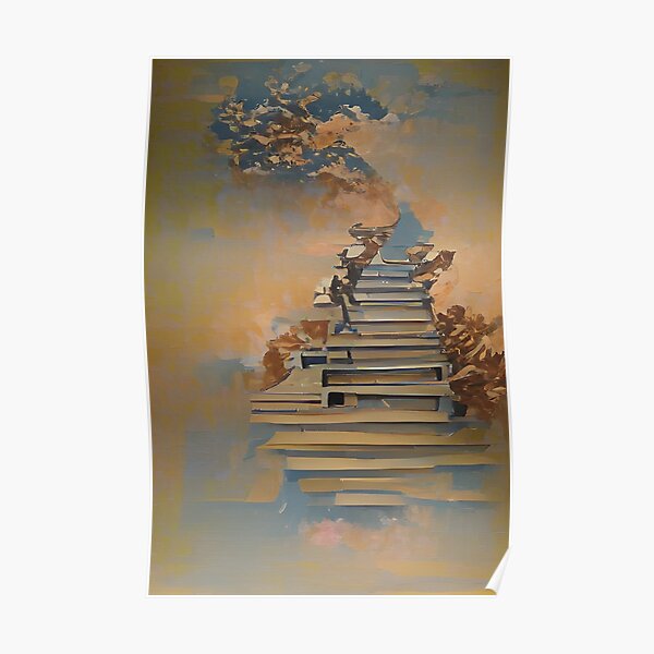 "Infinity stairs to clouds above " Poster for Sale by TAGTrades | Redbubble