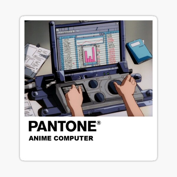 "pantone anime computer" Sticker by nogaz | Redbubble
