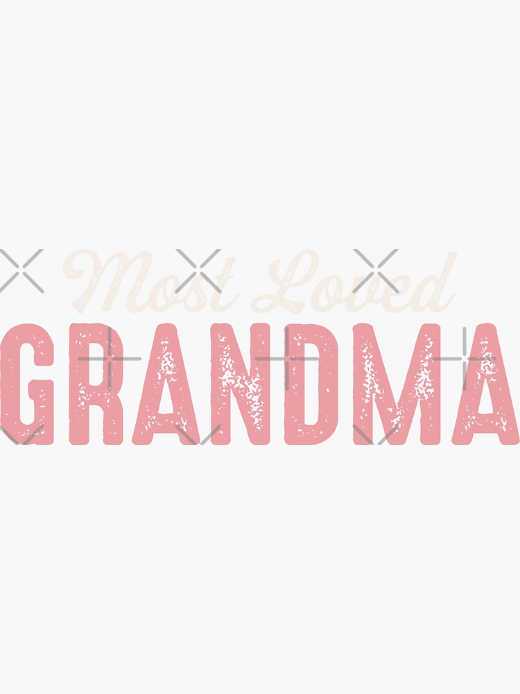 Pegatina «Most Loved Grandma lindas letras en colores pastel regalo de ...
