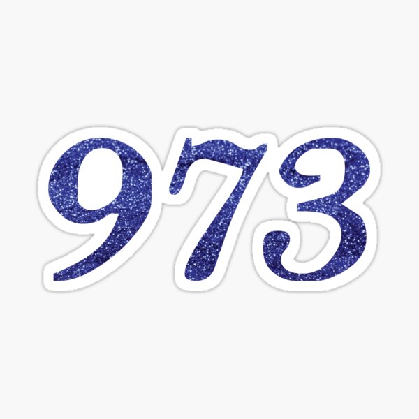 "973 Area Code (Glitter)" Sticker for Sale by BaesicClothing | Redbubble