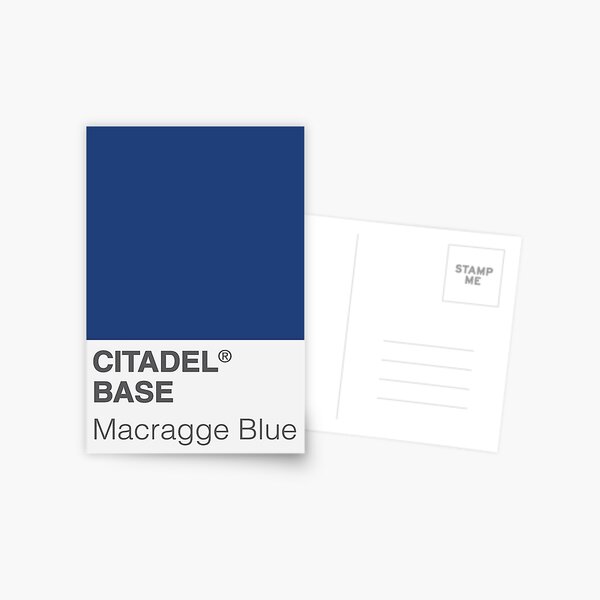 "Macragge Blue Citadel Colour in Pantone Chart Style" Postcard by ...