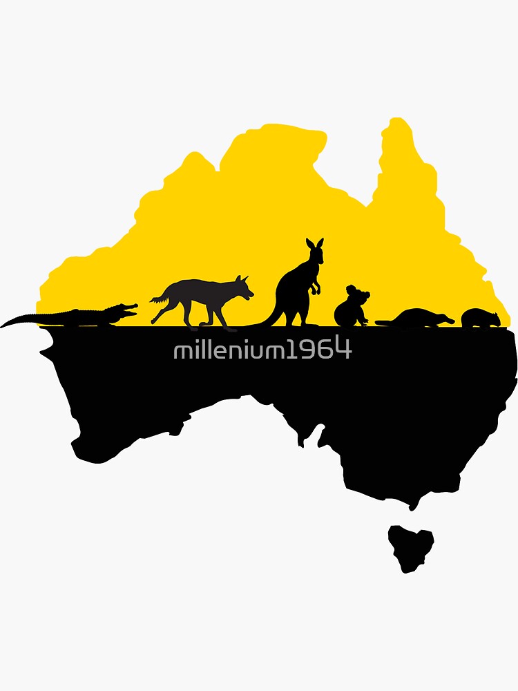 "Australia yellow" Sticker for Sale by millenium1964 | Redbubble