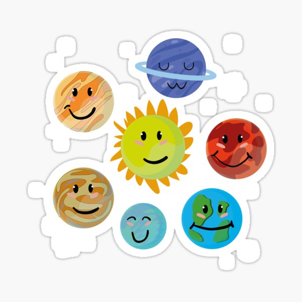 "Astronomy Lover Space Solar System Cute Planets" Sticker for Sale by ...