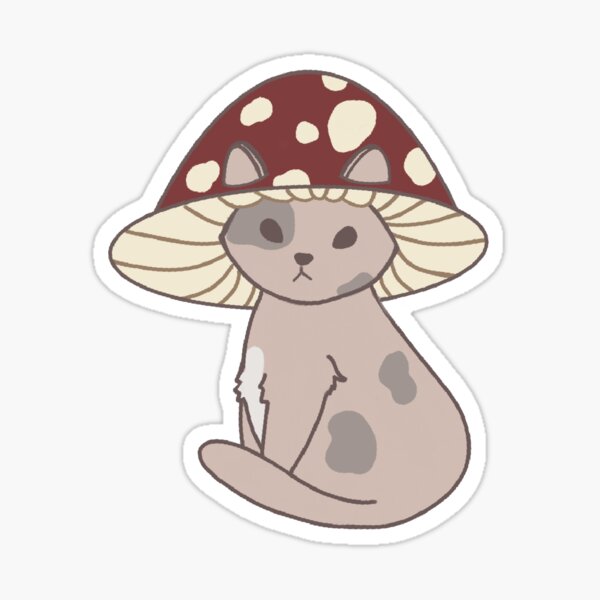 "Mushroom Cat" Sticker for Sale by ajyonan | Redbubble