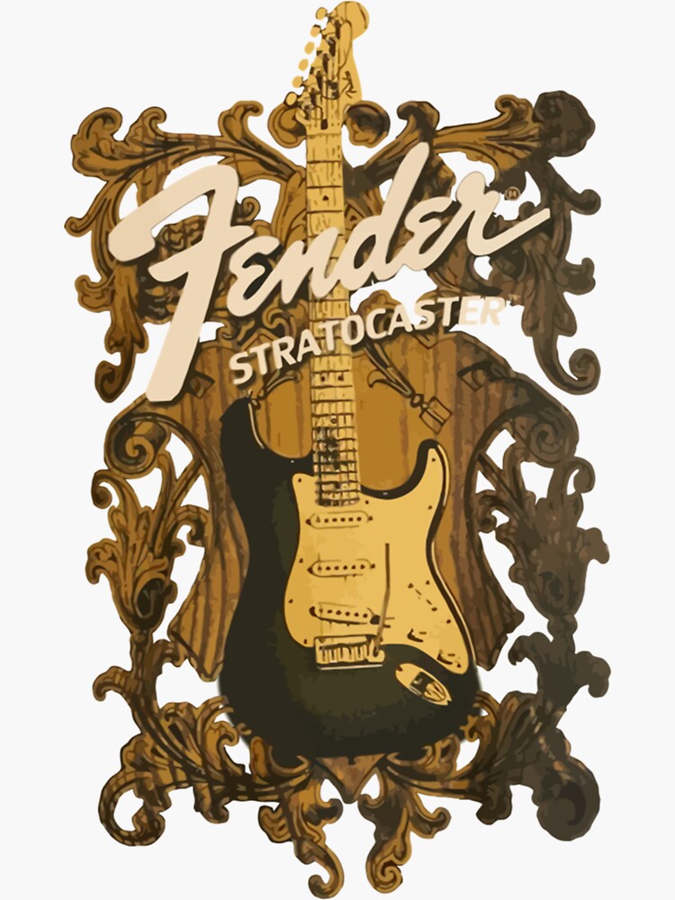 "Fender Strat Guitar" Sticker by YvetteBailey77 | Redbubble