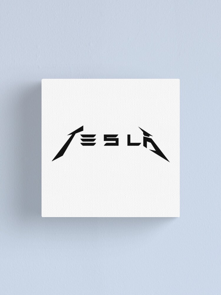 "tesla metallica logo" Canvas Print for Sale by mirmaids | Redbubble