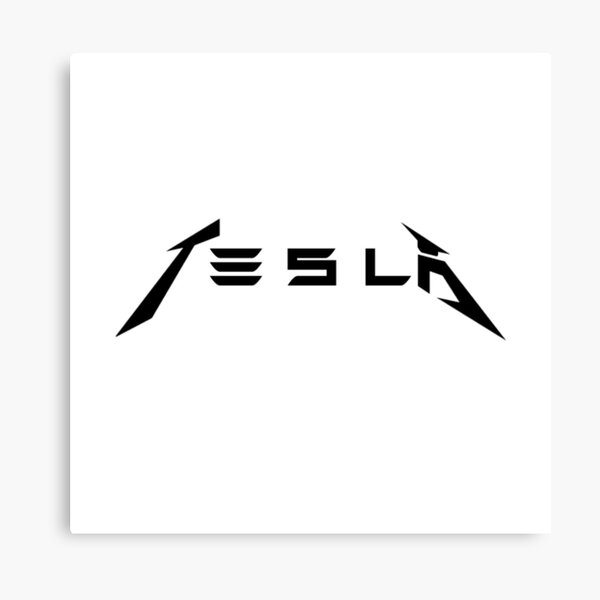 "tesla metallica logo" Canvas Print for Sale by mirmaids | Redbubble