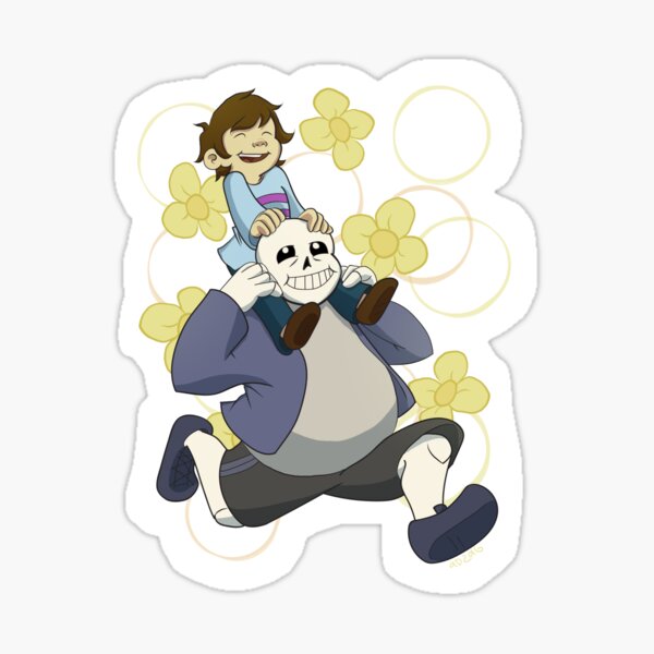 "Sans and Frisk" Sticker by iafwstatic | Redbubble