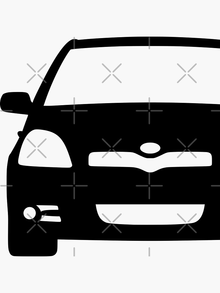 "Toyota Yaris Vitz Platz Echo 1999-2003 black silhouette" Sticker for ...