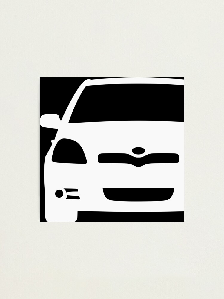 "Toyota Yaris Vitz Platz Echo 1999-2003 white silhouette" Photographic ...