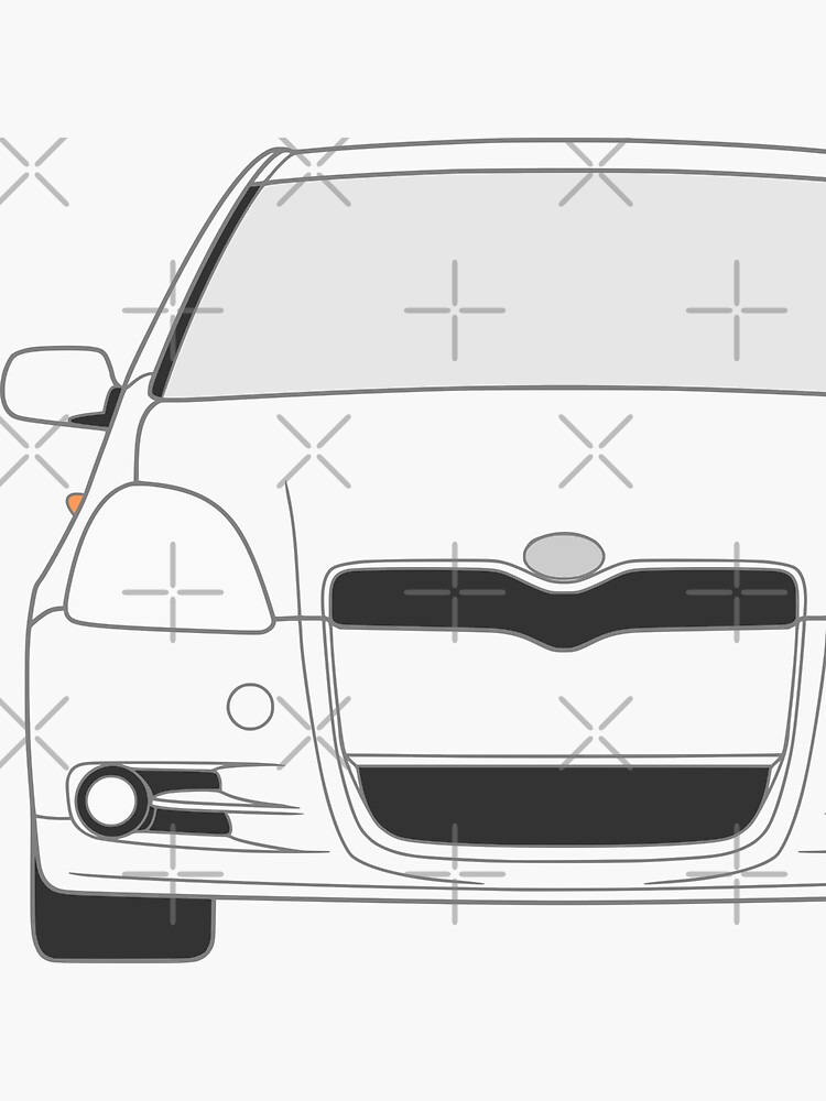 "Toyota Yaris Vitz Platz Echo 1999-2003 colored" Sticker for Sale by ...