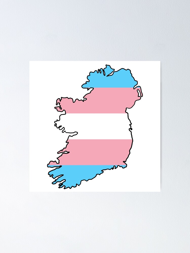 "Ireland Outline - Trans Pride Flag" Poster by uni-que-designs | Redbubble