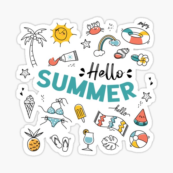 "Hello Summer texture" Sticker by GRMShop | Redbubble