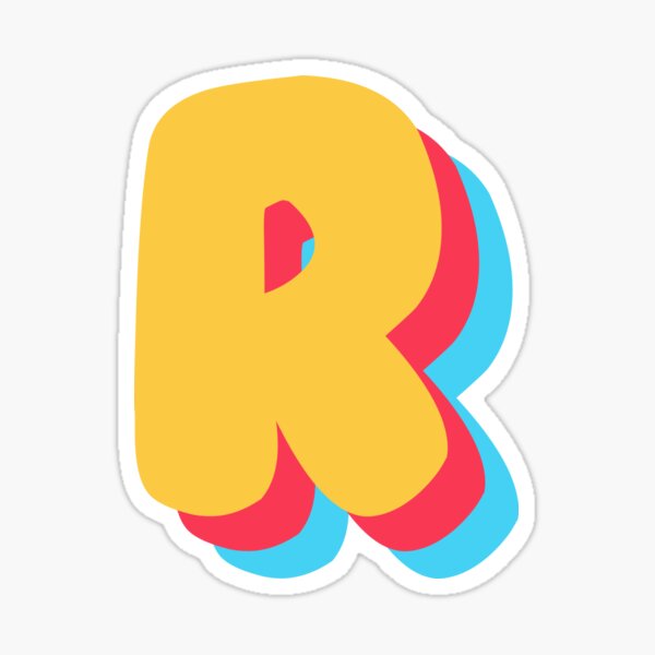"Letter R 3D Retro Text Art" Sticker by ReignCafe | Redbubble