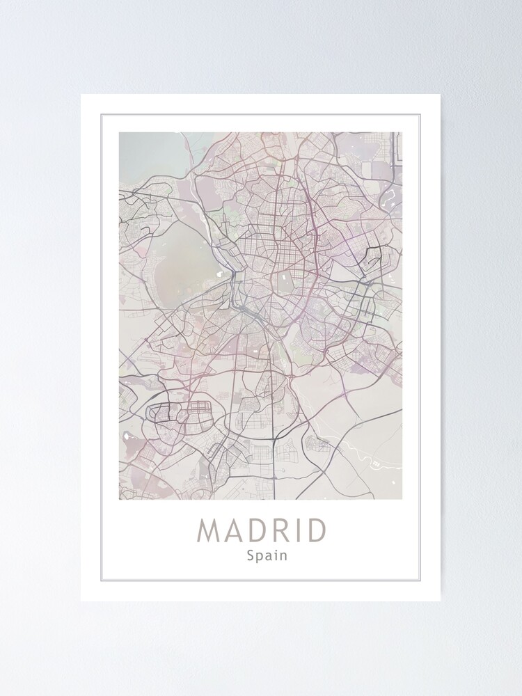 "Madrid Map, Madrid City, Spain City Map" Poster for Sale by ...