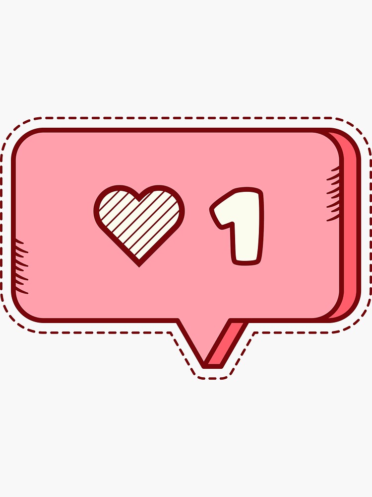 "1 Like Notification - Vector Graphics - Illustration Art" Sticker for ...