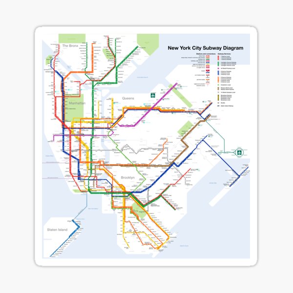 "Needed Gifts Nyc Subway Map Cute Graphic Gift" Sticker for Sale by ...