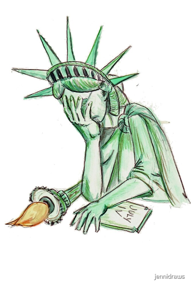 "Embarrassed Lady Liberty" by jennidraws | Redbubble