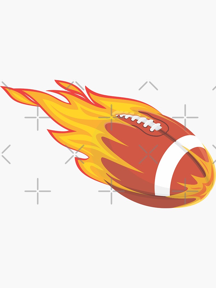 "Flaming Football" Sticker for Sale by jamieleeart | Redbubble