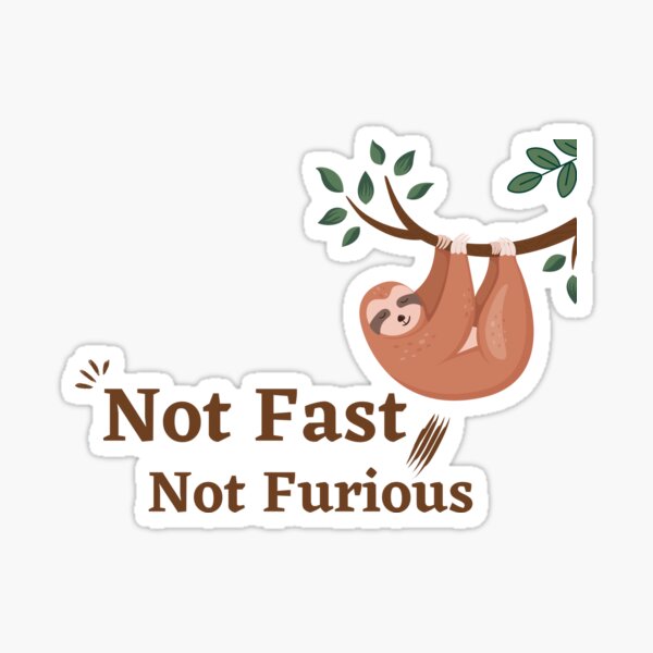 "Not Fast, Not Furious" Sticker by Liaw-Designs | Redbubble