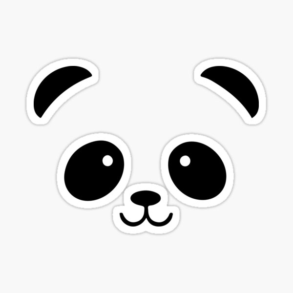 "Panda Face" Sticker by anjanaartz | Redbubble